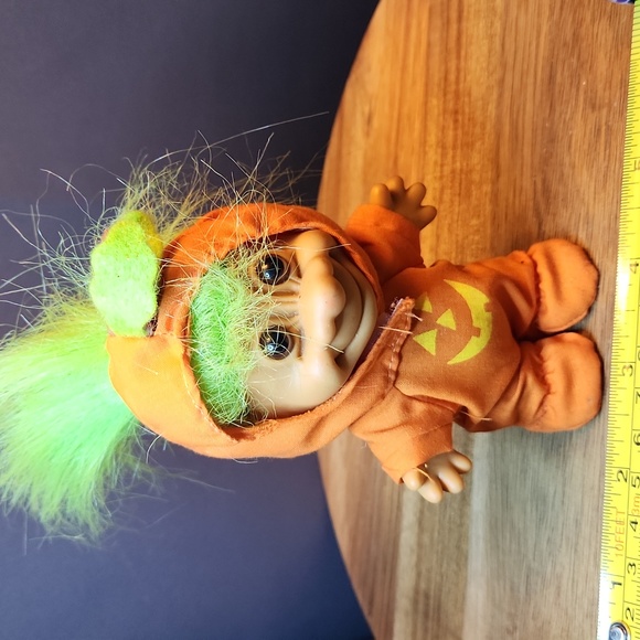 Russ | Toys | 98s Halloween Fall Pumpkin Troll With Green Hair 6in Russ ...